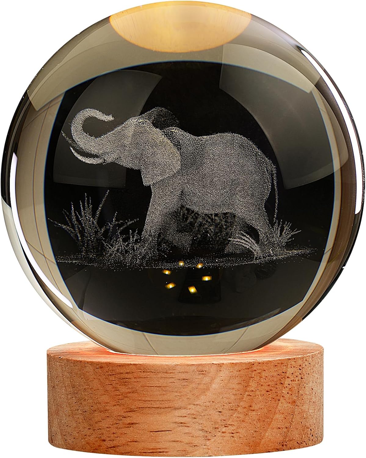 JANARARY Large 3D Elephant Lamp Crystal Ball Night Light, 16 Color ...