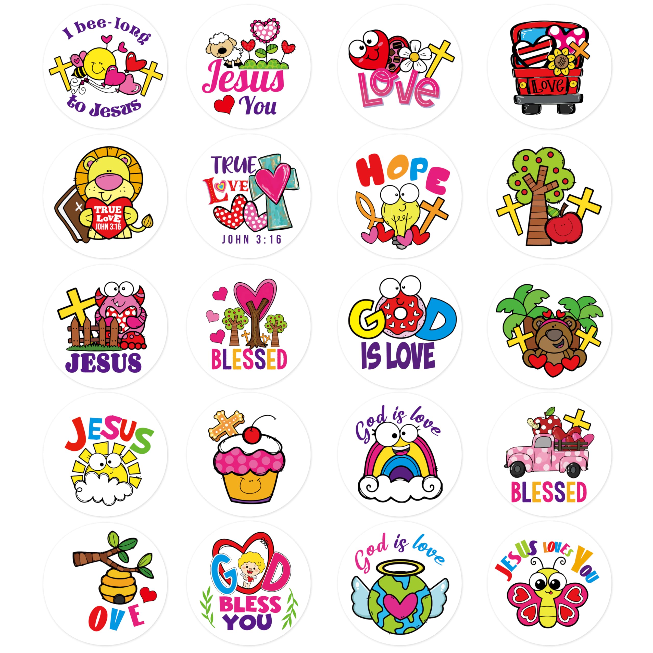 Amazon.com: Yopyame 600PCS Christian Valentine’s Day Stickers for Kids ...