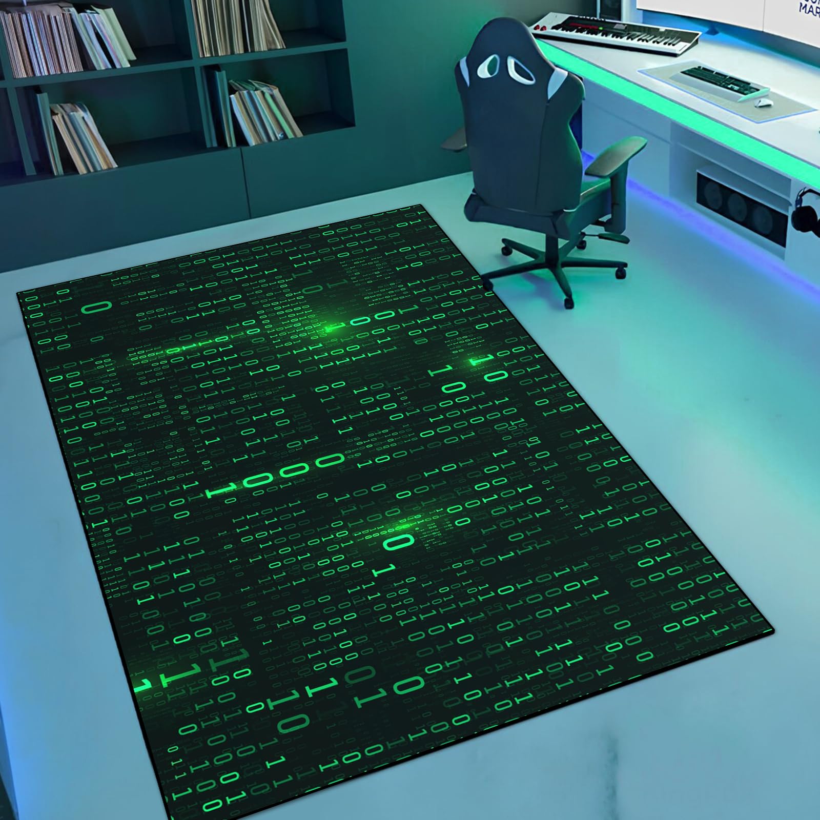 Amazon.com: Washable Game Area Rug, Binary Code Design Gaming ...