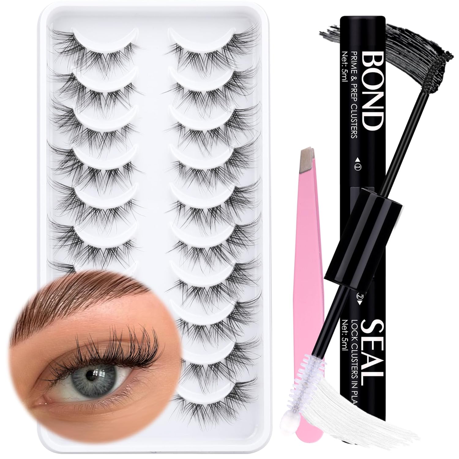Amazon.com: ALICROWN HAIR Natural Lashes Kit False Eyelashes Wispy ...