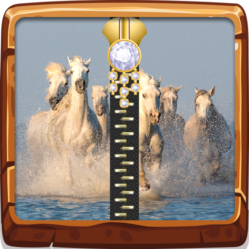 White Horses Zip Lock Screen - App on Amazon Appstore