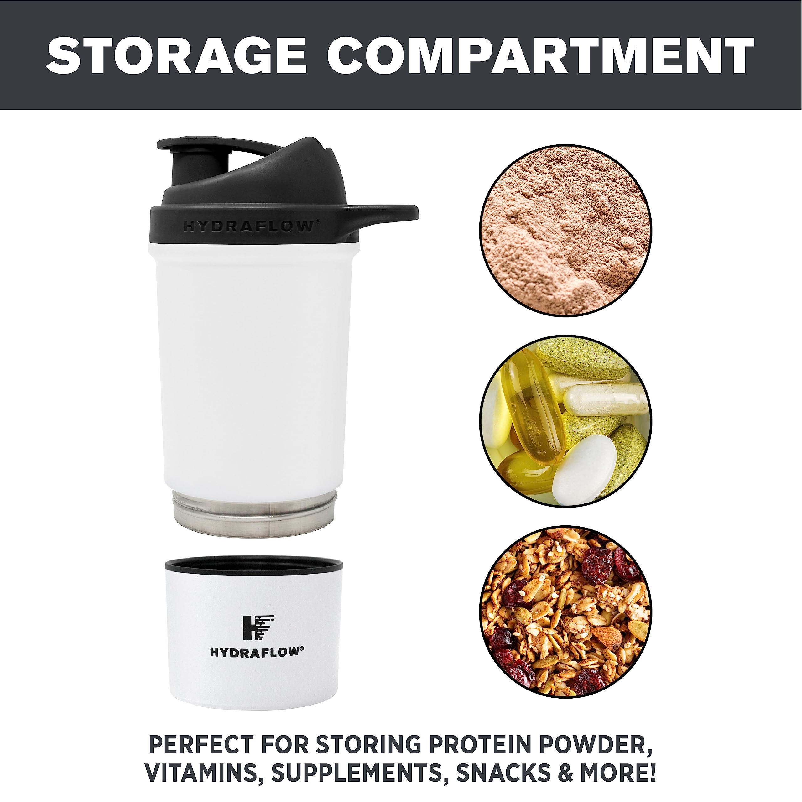 Snapklik.com : HYDRAFLOW Boost Insulated Protein Shaker Bottle