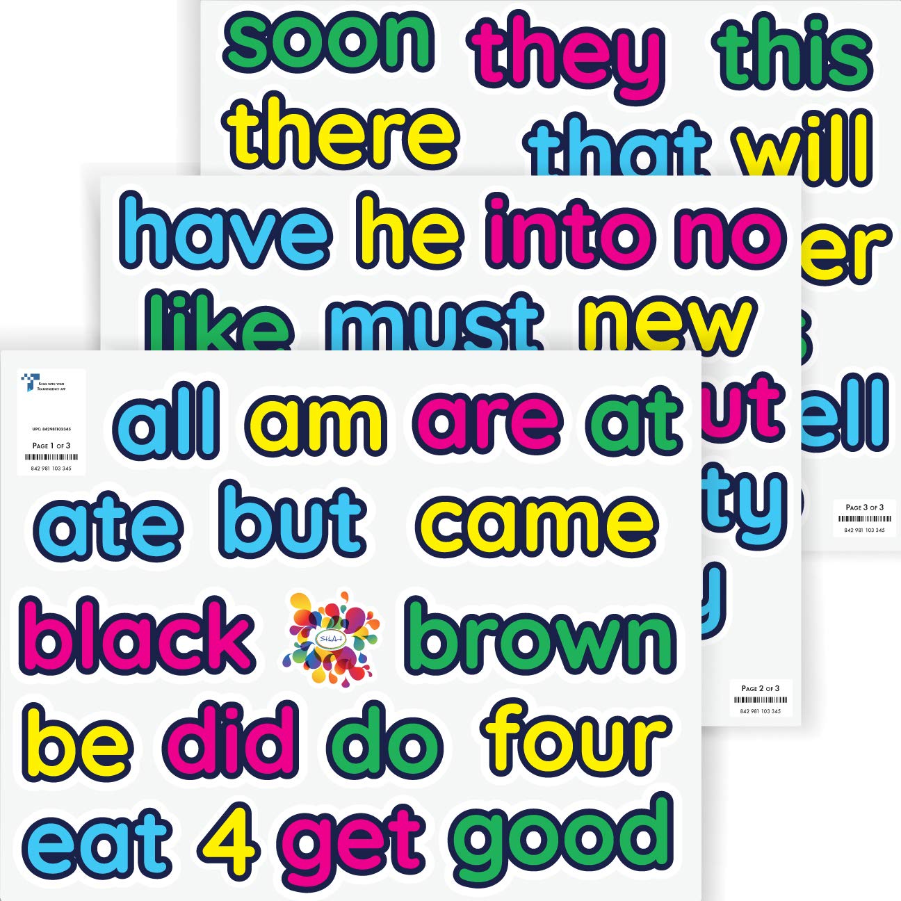 Amazon.com: StikArt 52 Dolch Sight Words Wall Decals (Kindergarten List ...