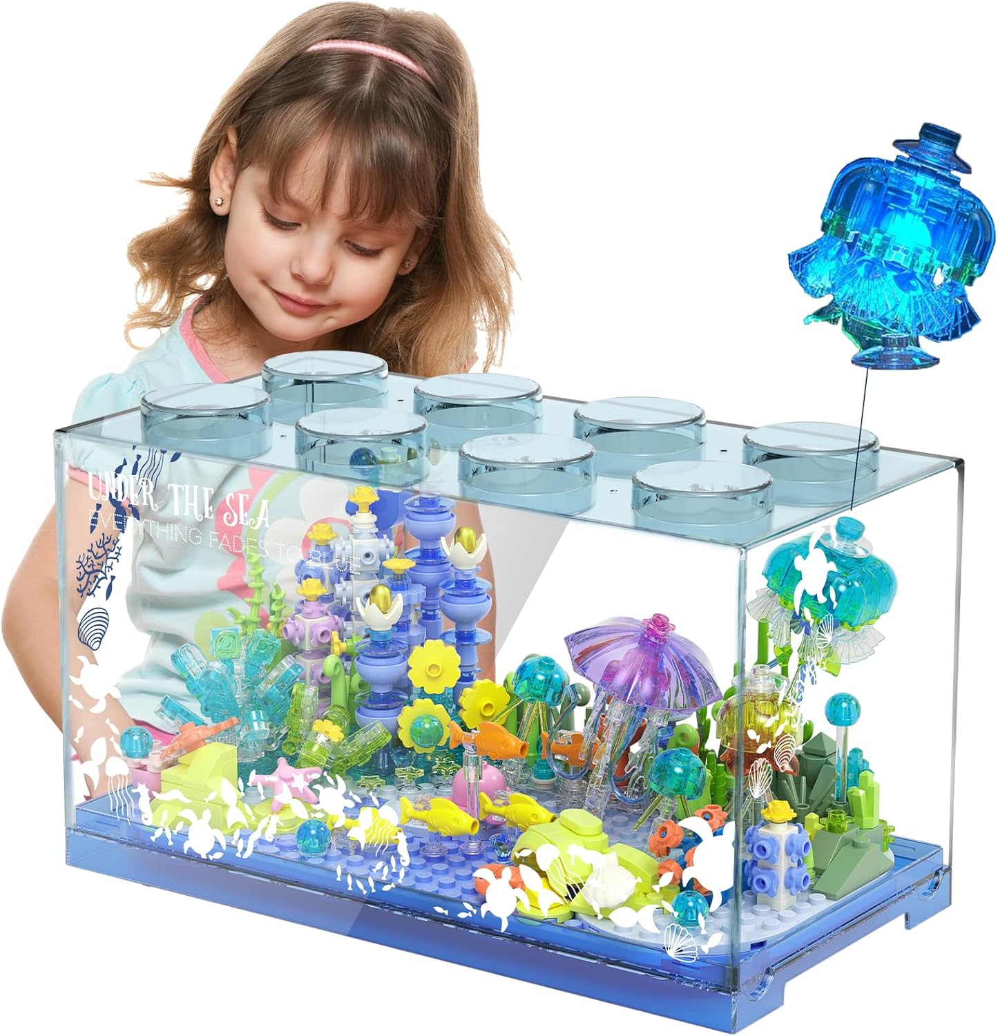 Amazon.com: Fish Tank Block-Aquarium Model Puzzle Toys Undersea Kit ...