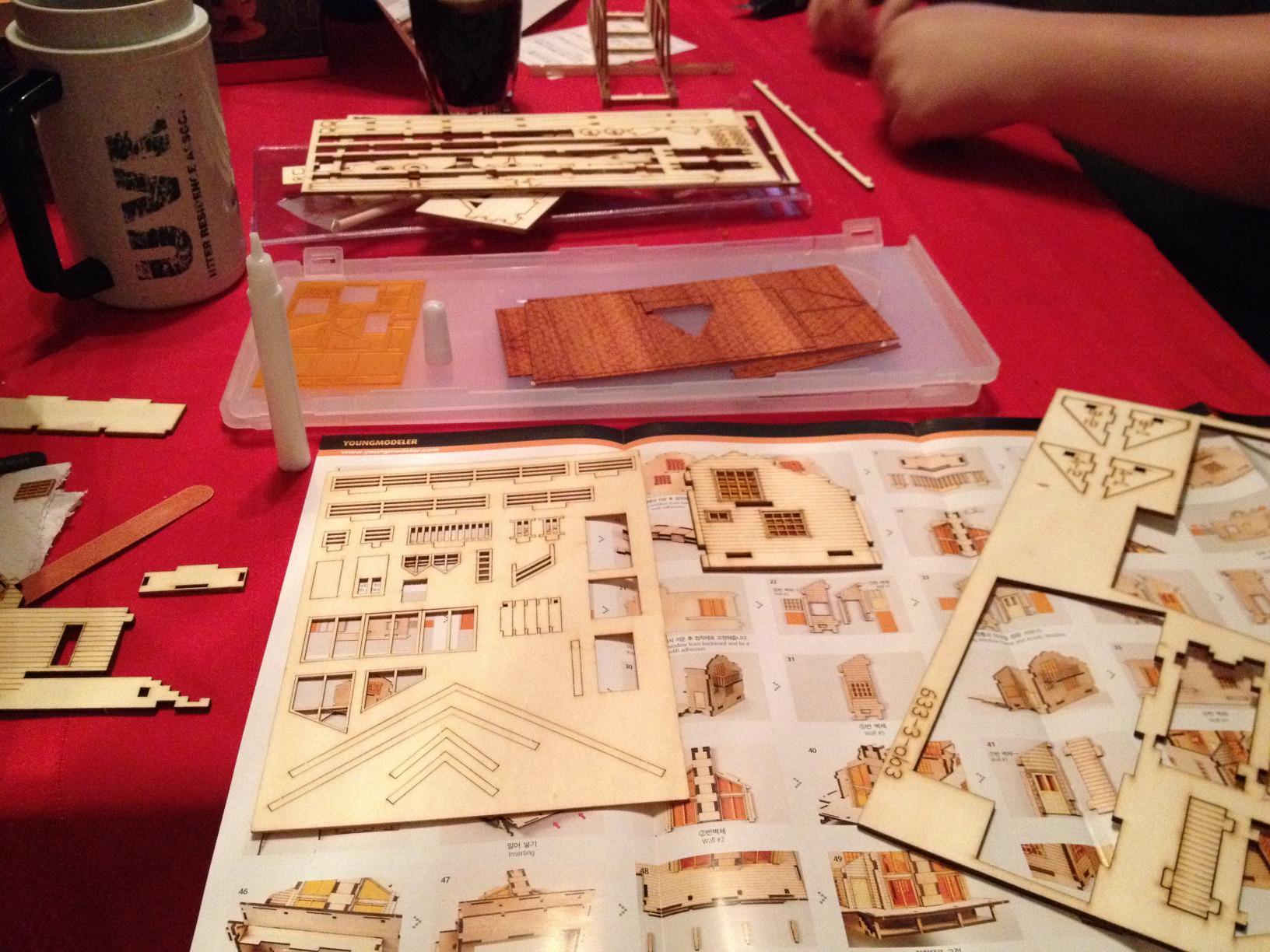 Amazon.com: Desktop Wooden Model Kit Garden House A with a Large Deck ...