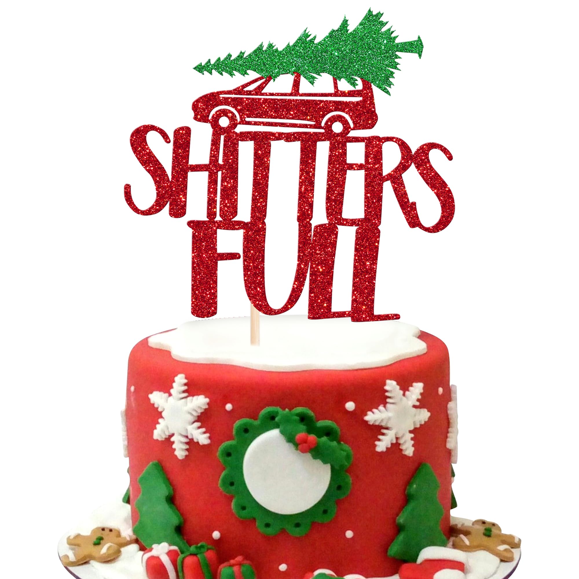Amazon.com: 1 Pack SHITTERS FULL Cake Topper Glitter Red Green ...