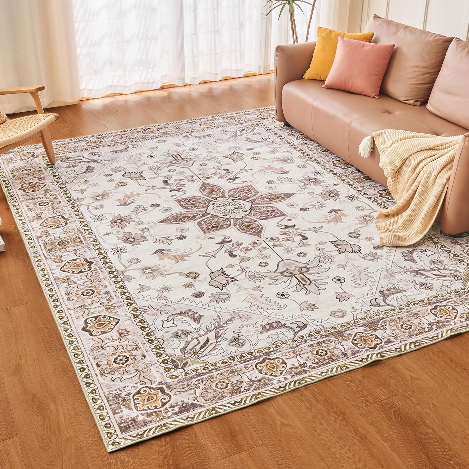 Amazon.com: ROCYJULIN 5x7 Area Rugs for Living Room, Faux Wool Area ...