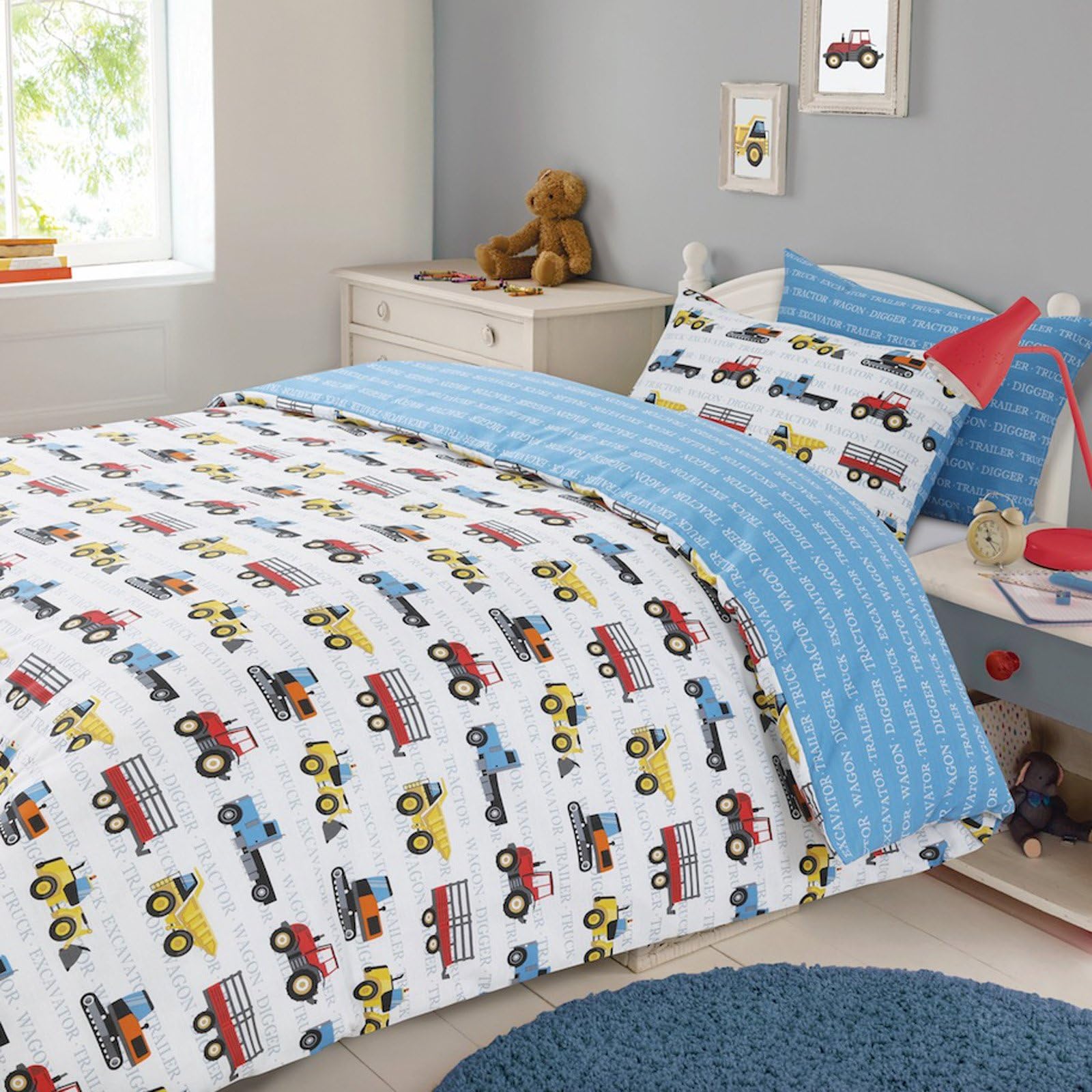 Dreamscene Transport Duvet Cover with Pillow Case Boys Kids Workforce ...