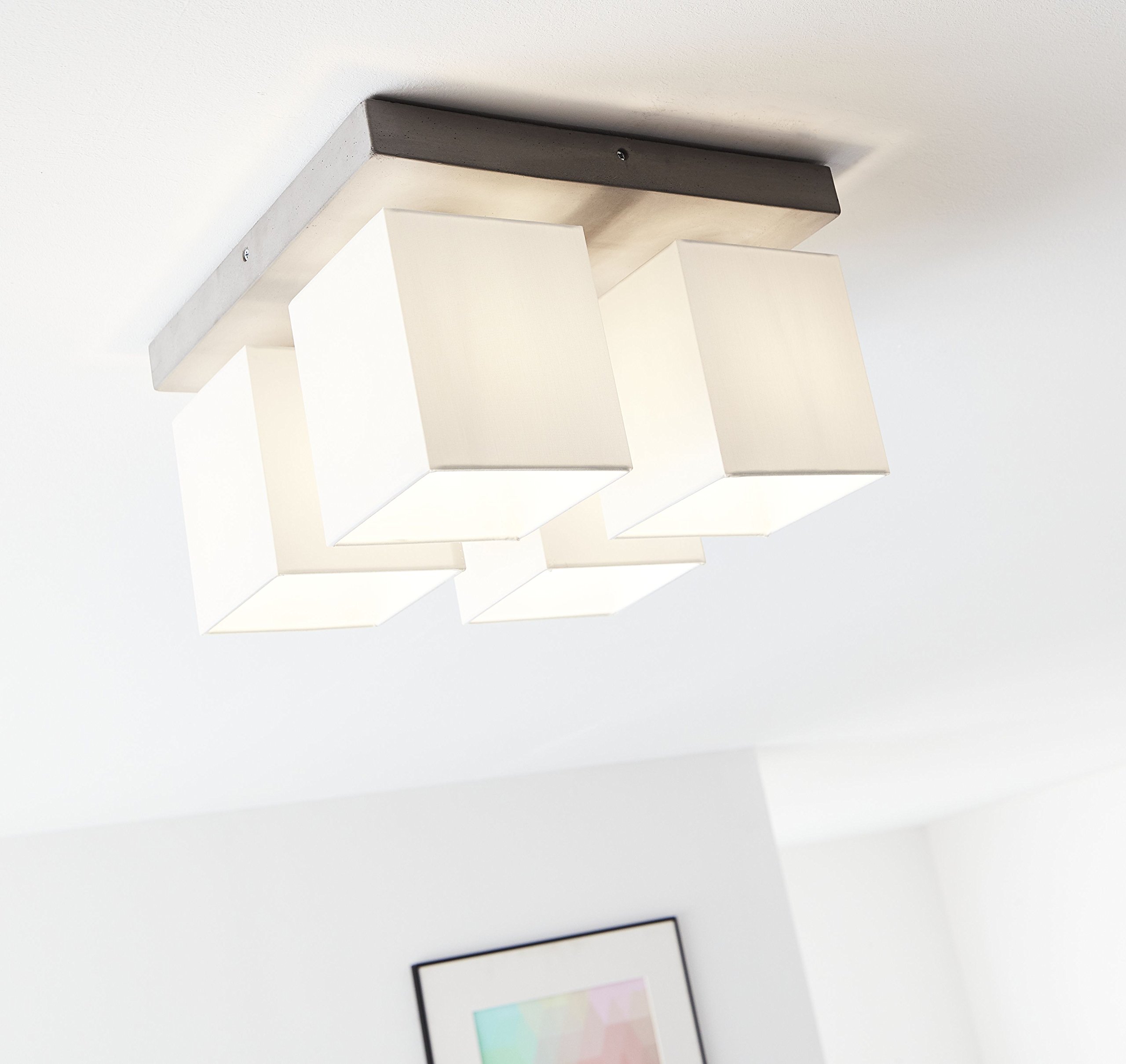 Buy 4 Way Ceiling Light Spotlight 4 x E27 Max. 40 W, Concrete/Fabric ...