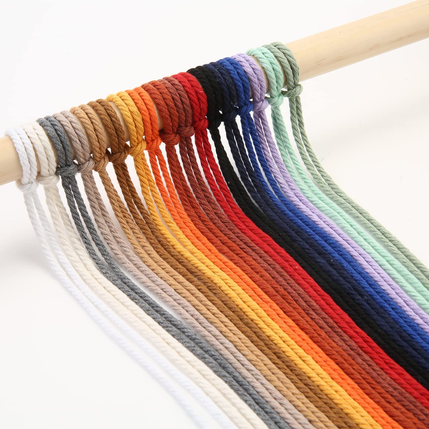 GOHOF Macrame Cord 3mm x 100m Premium Cotton Macrame Rope, 4 Strand ...