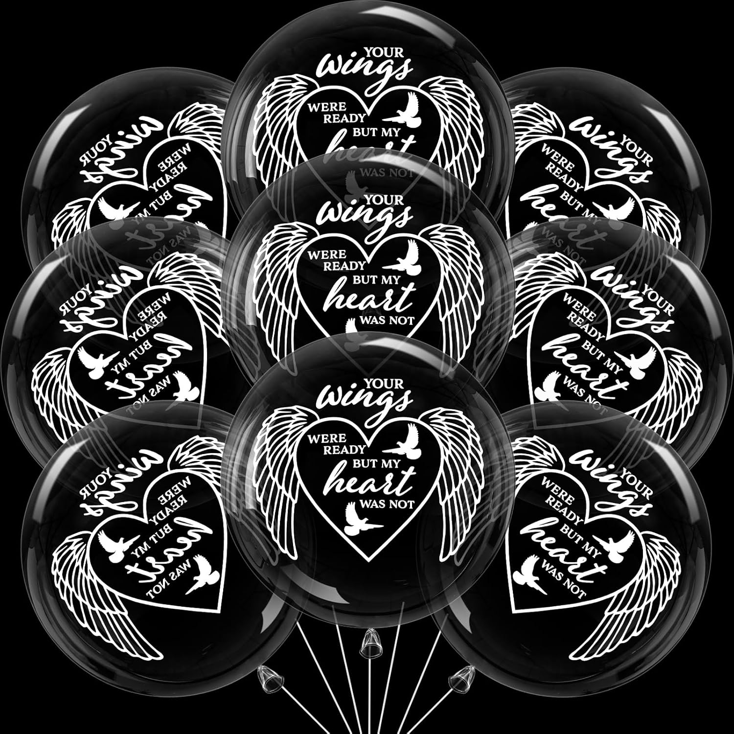 Amazon.com: XLSXEXCL 12 Pcs Transparent Funeral Balloons with 3 Roll ...