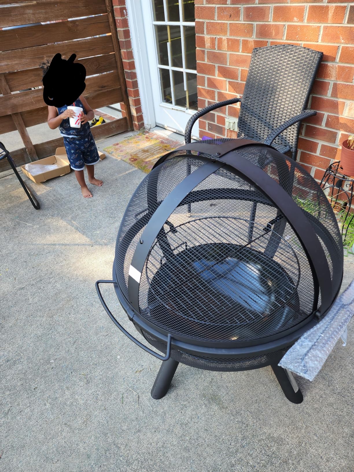 $23/mo - Finance Ikuby Ball of Fire Pit 35" Outdoor fire Ball with BBQ ...