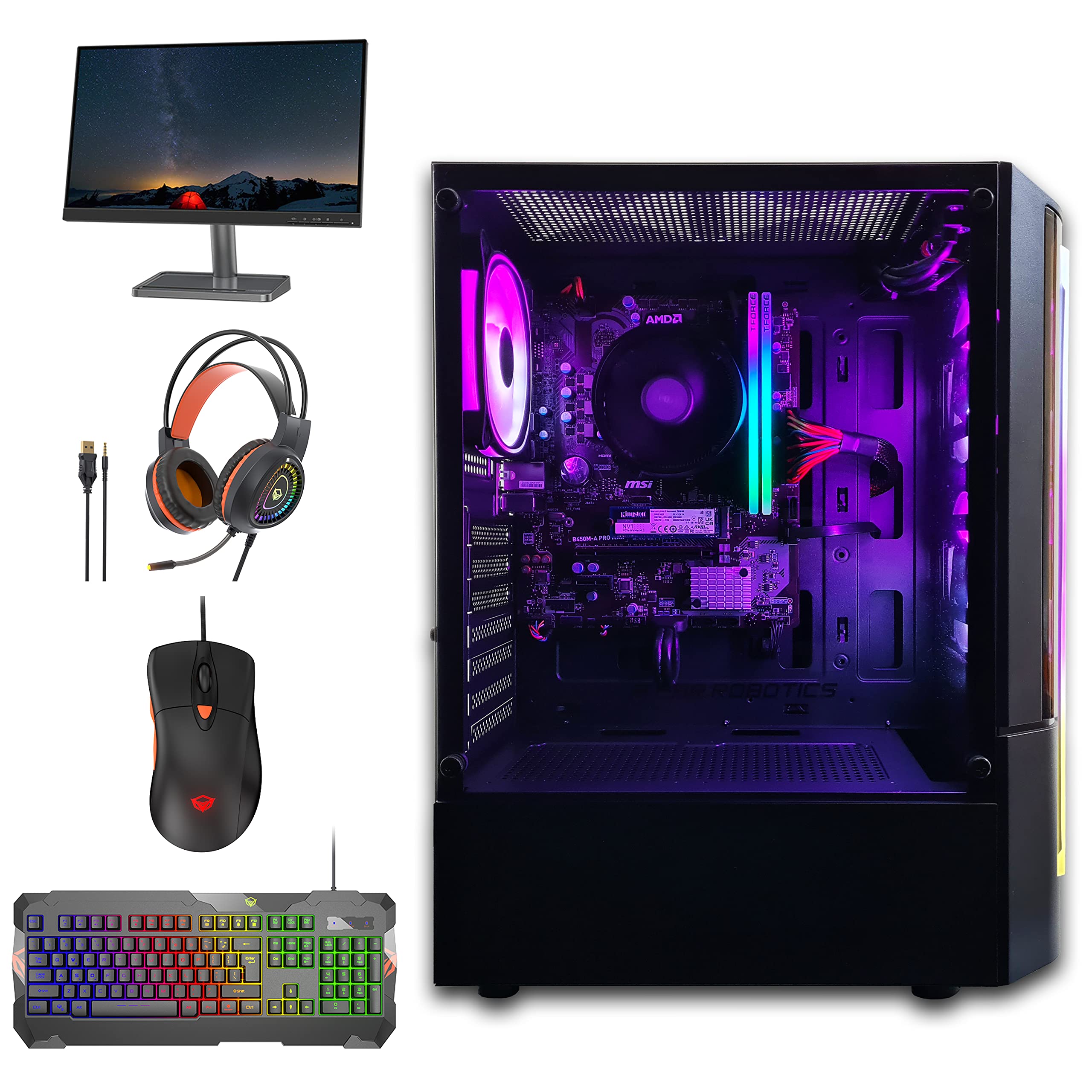 Buy 2FR Complete AMD Gaming Computer PC Desktop, 22inch Monitor ...