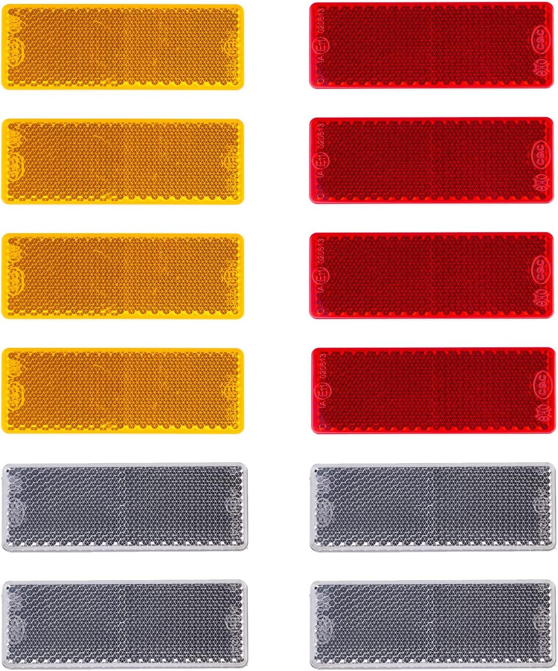 BEIJISTAR Trailer Reflectors Kit, 4x Red 4 x Yellow 4 x White ...