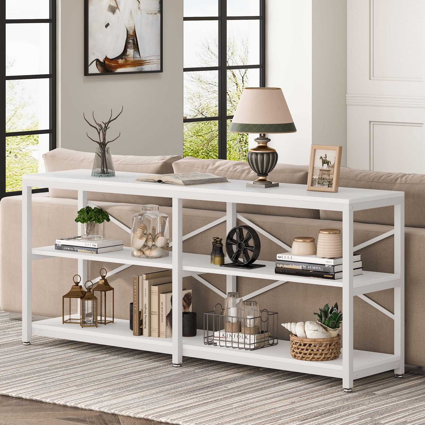 Amazon.com: Tribesigns 70.9 inch Extra Long Console Table, Faux Marble ...