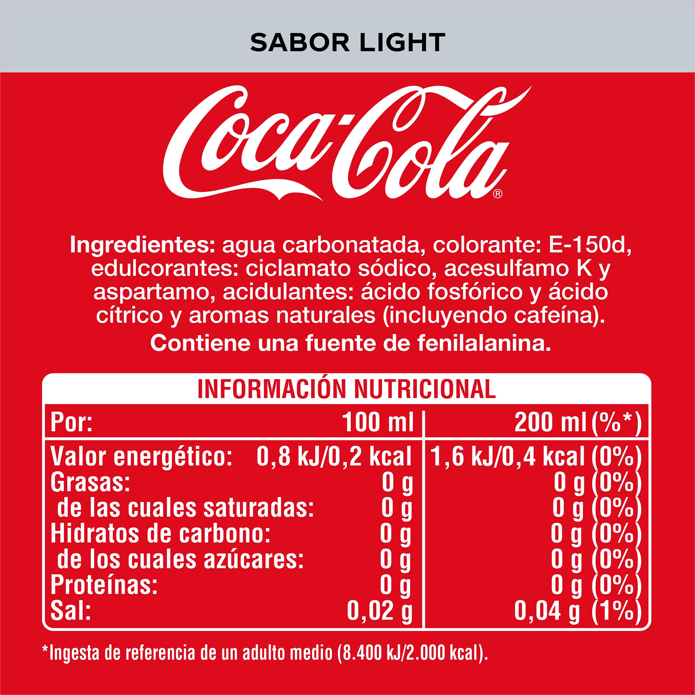 Etiqueta Nutricional De Coca Cola Light Coke And Coke Zero Product