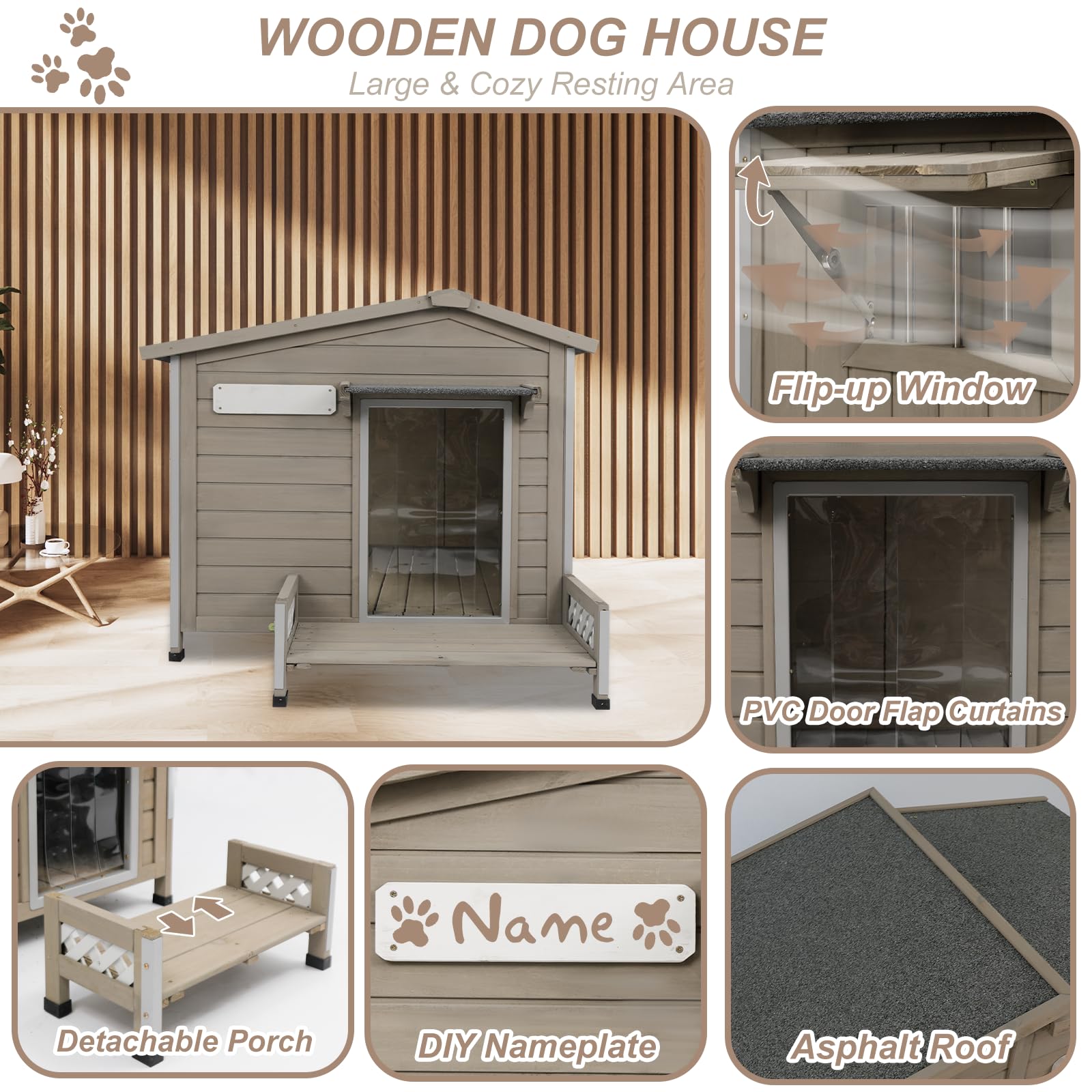 Snapklik.com : Ketive 34" L Outdoor Dog House