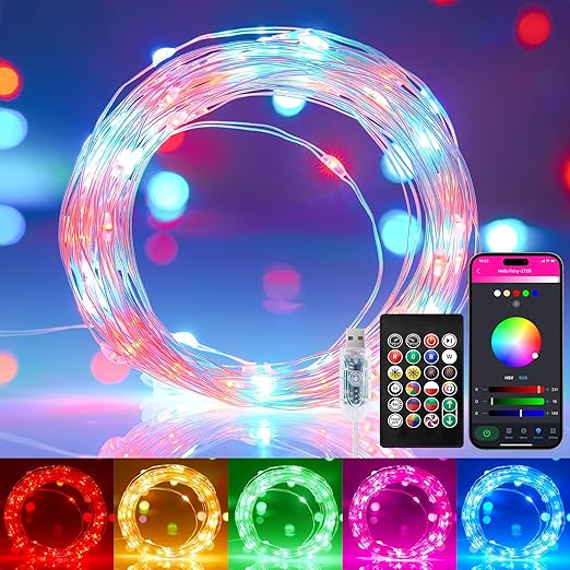 Amazon.com: Minetom Fairy Lights Color Changing, 33ft 100 LED USB RGB ...