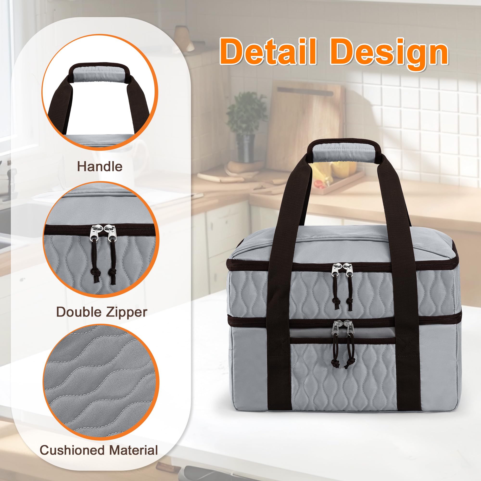 Snapklik.com : Insulated Casserole Carrier Bag For Hot Food, Double ...