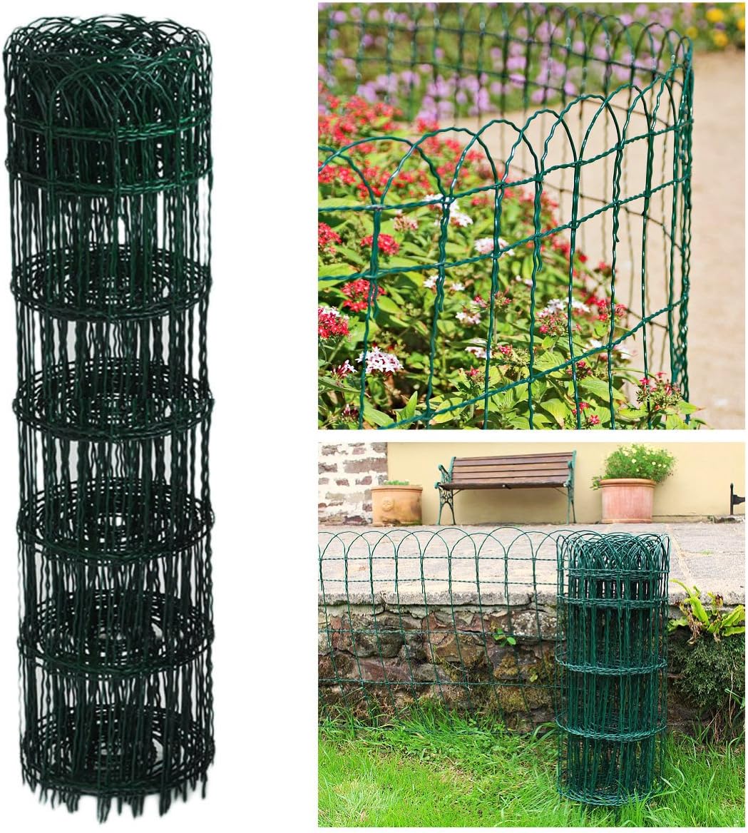 Floralcraft® Green PVC Coated Wire Garden Border Fencing Roll - 10m x 0 ...