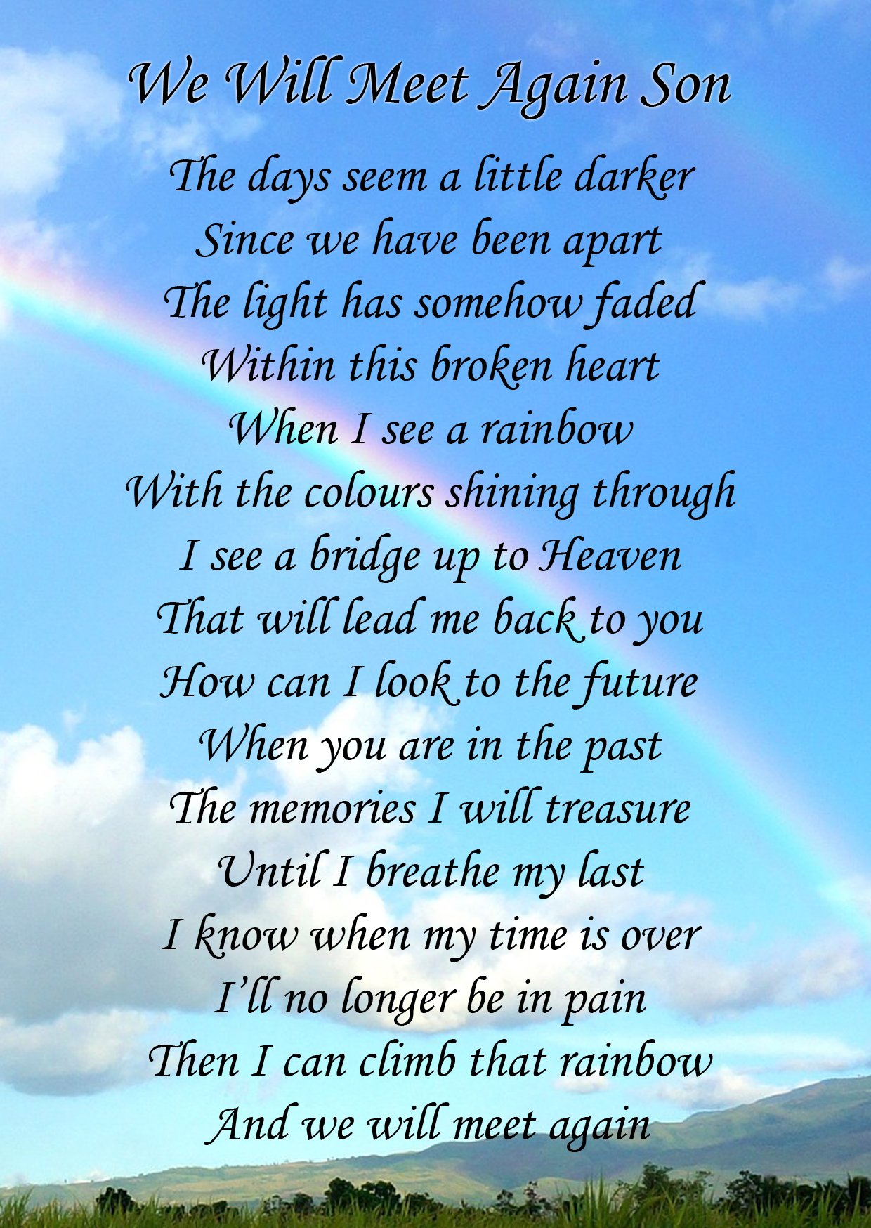 Until We Meet Again Poems Gold Until We Meet Again Funeral Poem With
