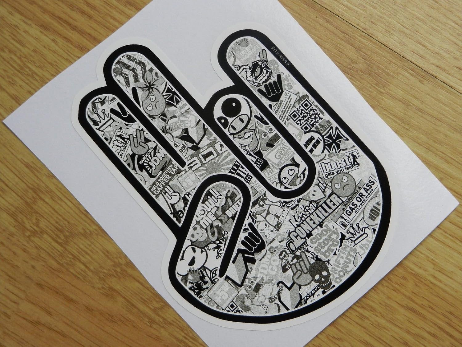 Amazon.com: B&W Shocker Hand Stickerbomb Style JDM Vinyl Sticker ...