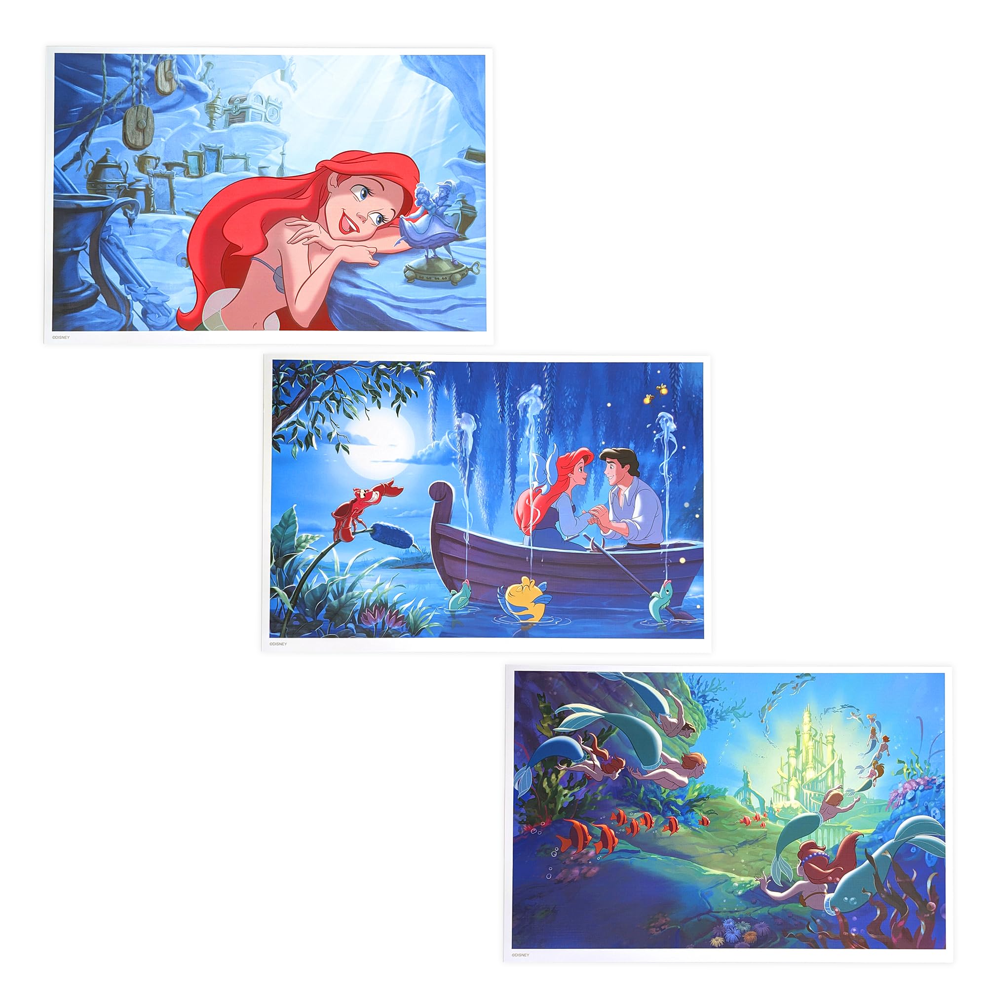 Disney Little Mermaid Unframed Art Prints Ariel Prince Eric Movie Scene ...
