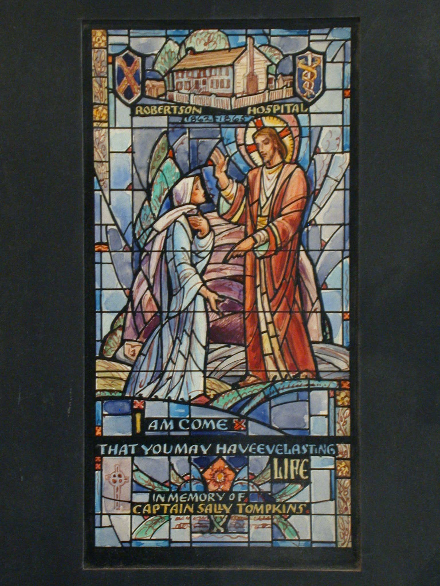 Buy Design drawing for stained glass window showing Elijah, and Moses ...