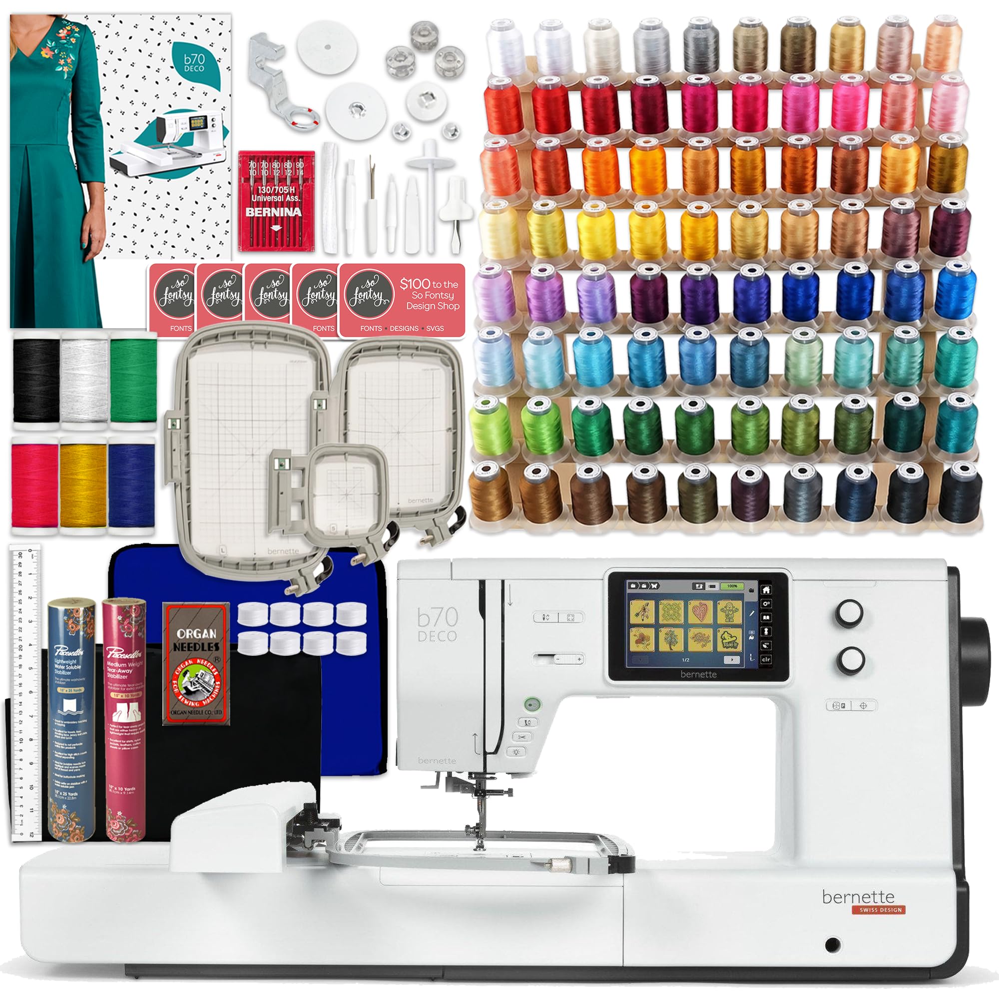 Amazon.com: Bernette B70 6"" x 10"" Embroidery Machine with Deluxe ...