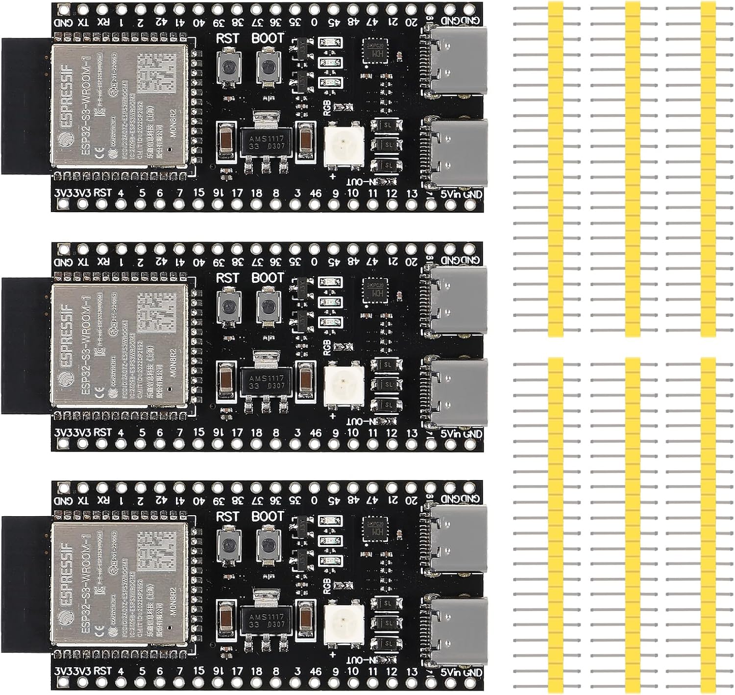 3pcs Esp32 Esp32 S3 Development Board Type C Wifibluetooth Internet Of Things Dual Type C Core
