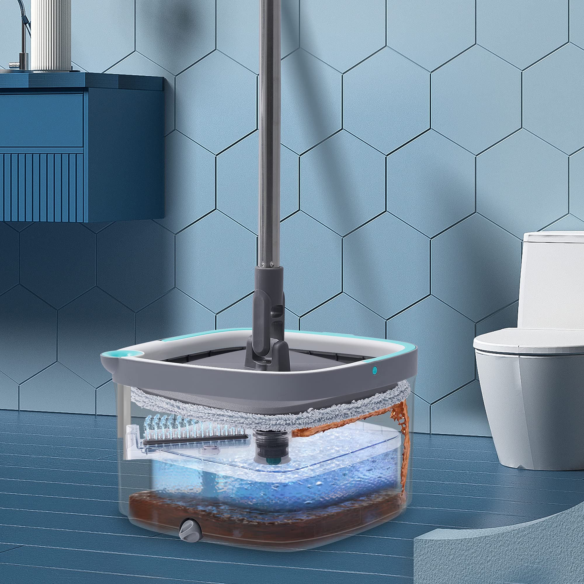True & Tidy SPIN-800 TrueClean Mop and Bucket System Self Wringing Spin ...