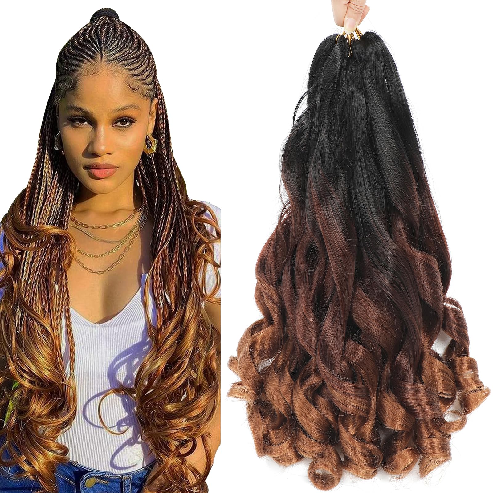 Amazon.com : French Curl Braiding Hair Pre Stretched 22 Inch Braiding ...