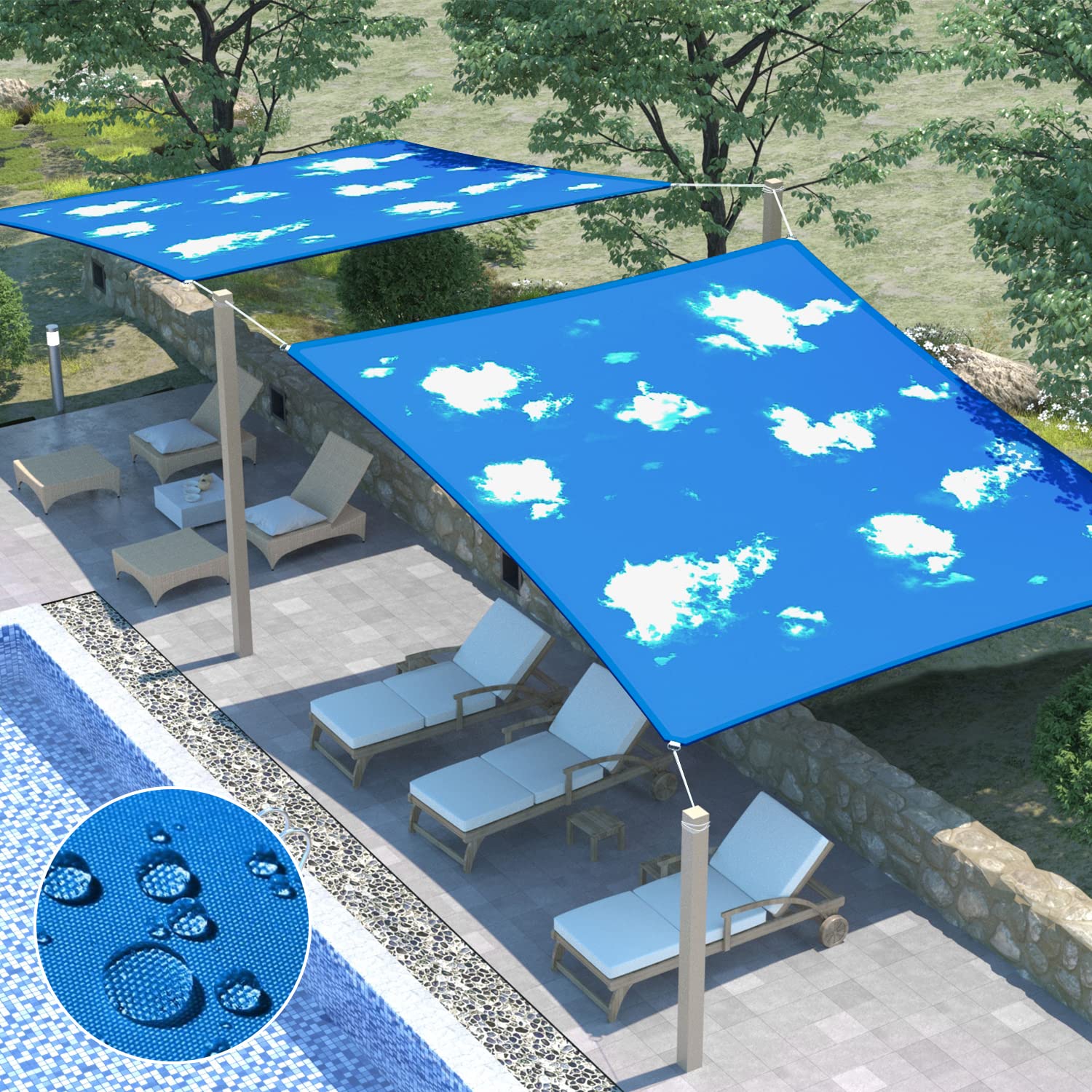Snapklik.com : ECOOPTS 14x16 Waterproof Sun Shade Sail Rectangle Canopy ...