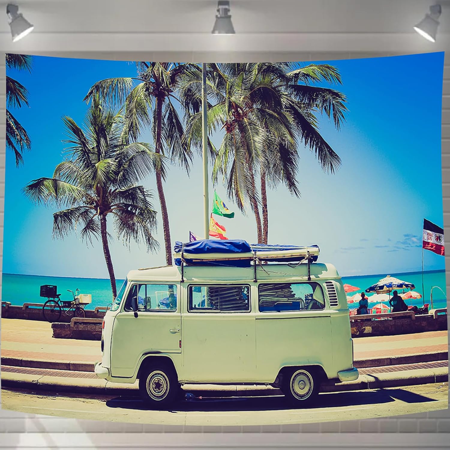 Amazon.co.jp: U-SITU タペストリー 青海 南国 沖縄 ハワイ 青空 オシャレ 背景 多機能 布ポスター 壁掛け 壁飾り ...