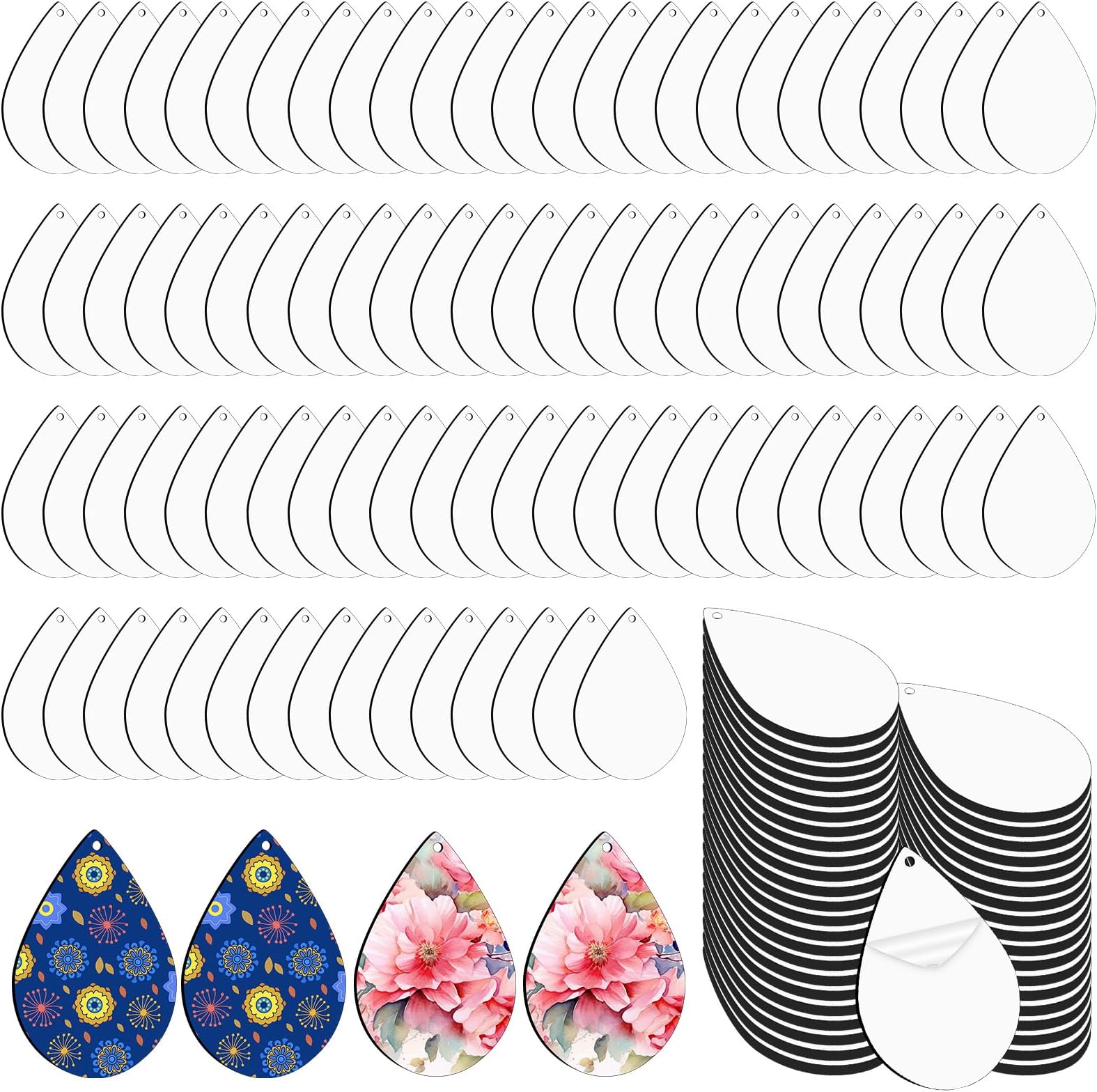 Amazon.com: 200 pcs Sublimation Earring Teardrop Blanks Bulk Double ...
