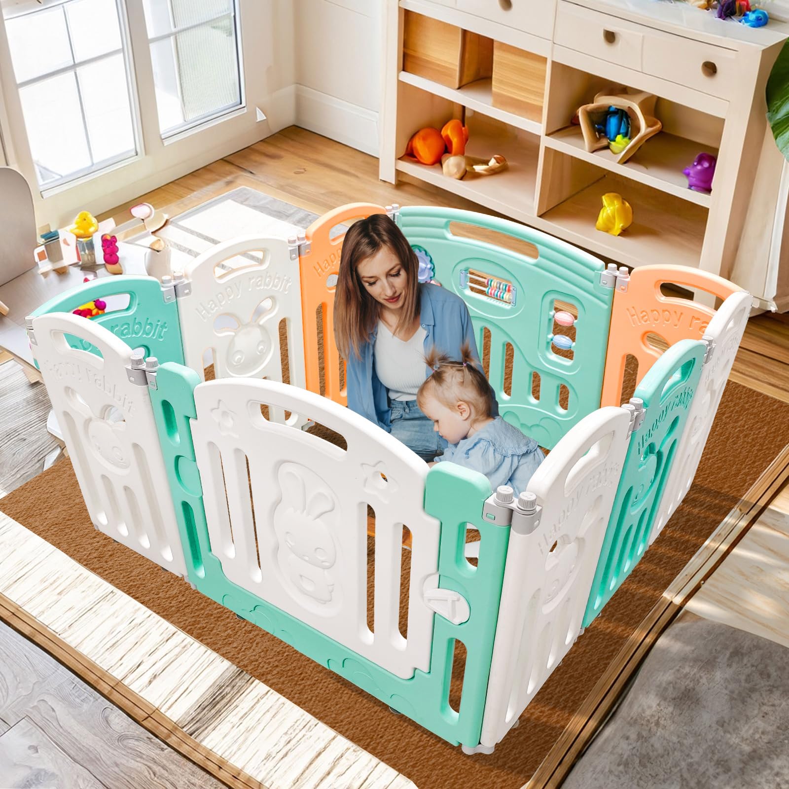 Amazon.com : Baby Playpen for Kids and Toddler， Toddler Playpen Plastic ...