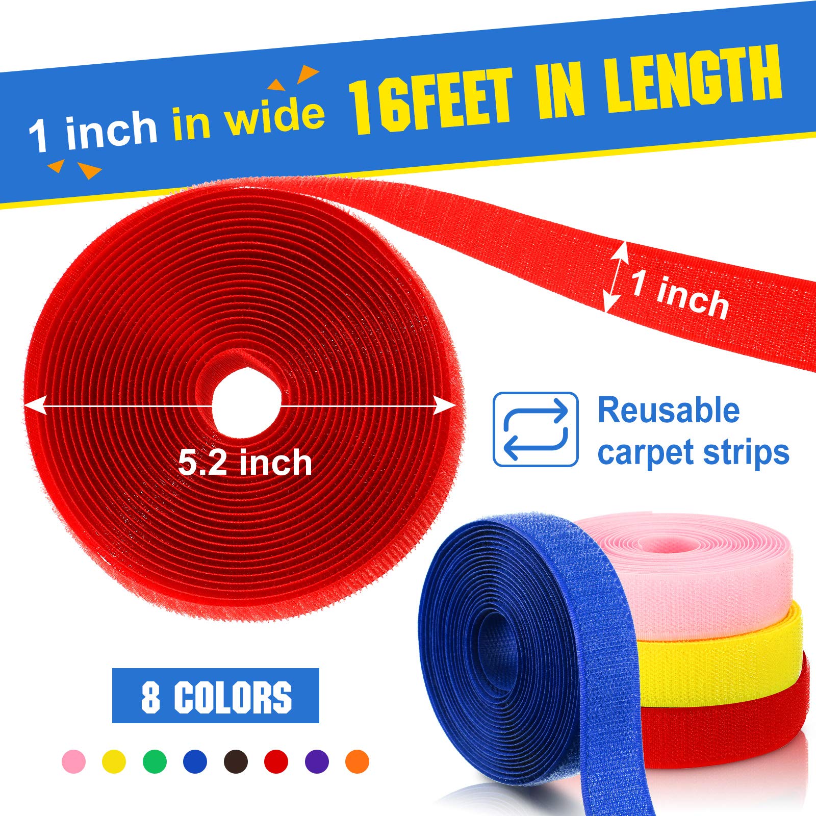 Snapklik.com : Chuangdi 8 Rolls Carpet Marker Strips Carpet Nylon ...
