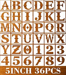5 Inch Letter Stencils - Alphabet & Number Stencils for Painting on ...