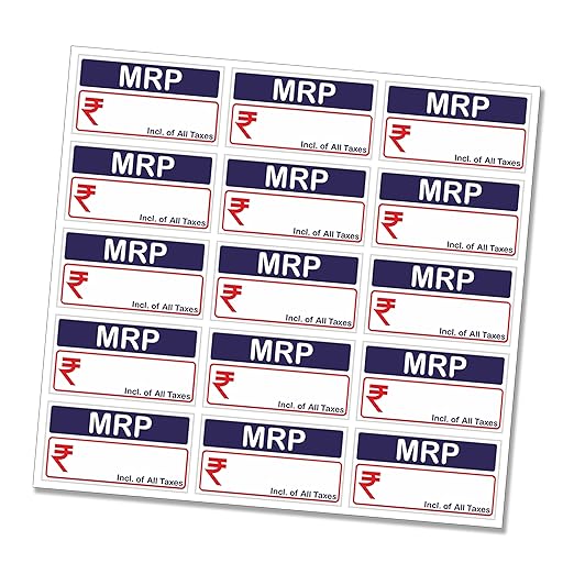 PG Creations MRP Stickers for General Use, Small Size 37x20 mm Paper ...