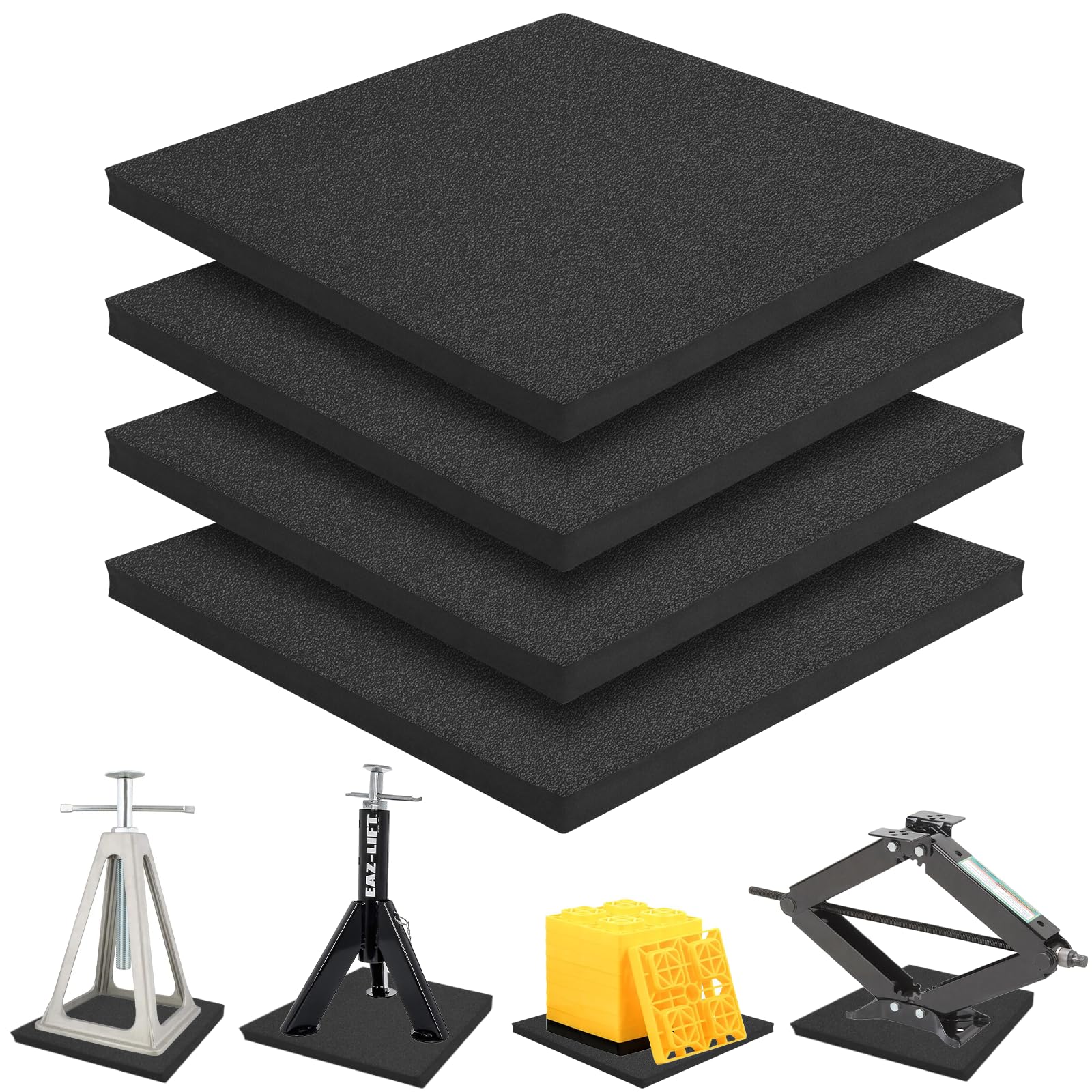 Amazon.com: RV Leveling Block Flex Pads，12 x 12 x 0.75 Inch RV Jack Pad ...