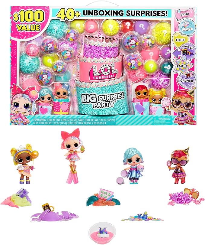 LOL Surprise Big Surprise Party with 4 Collectible Dolls, 40+ Surprises ...