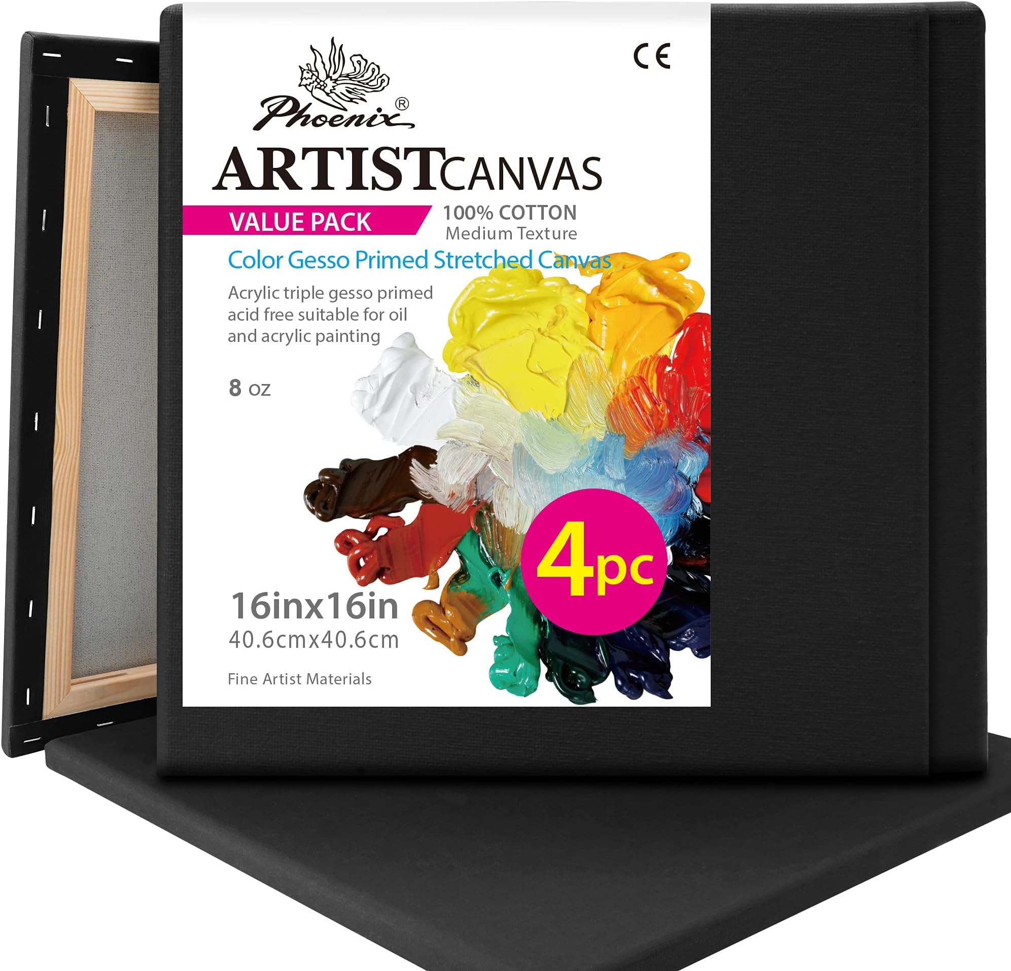 Amazon.com: Gredak Black Canvases for Painting, 12x16 Inch 6-Pack Blank ...