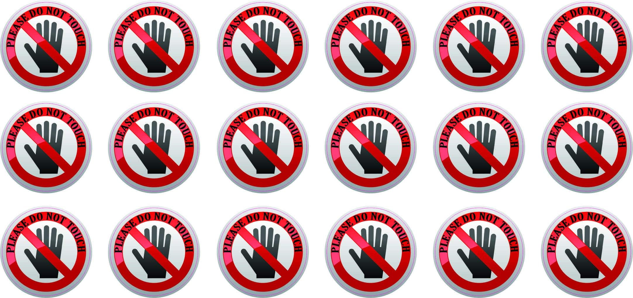 Amazon.com: PARTH IMPEX Do Not Touch Sticker - (Pack of 12) 6" Large ...