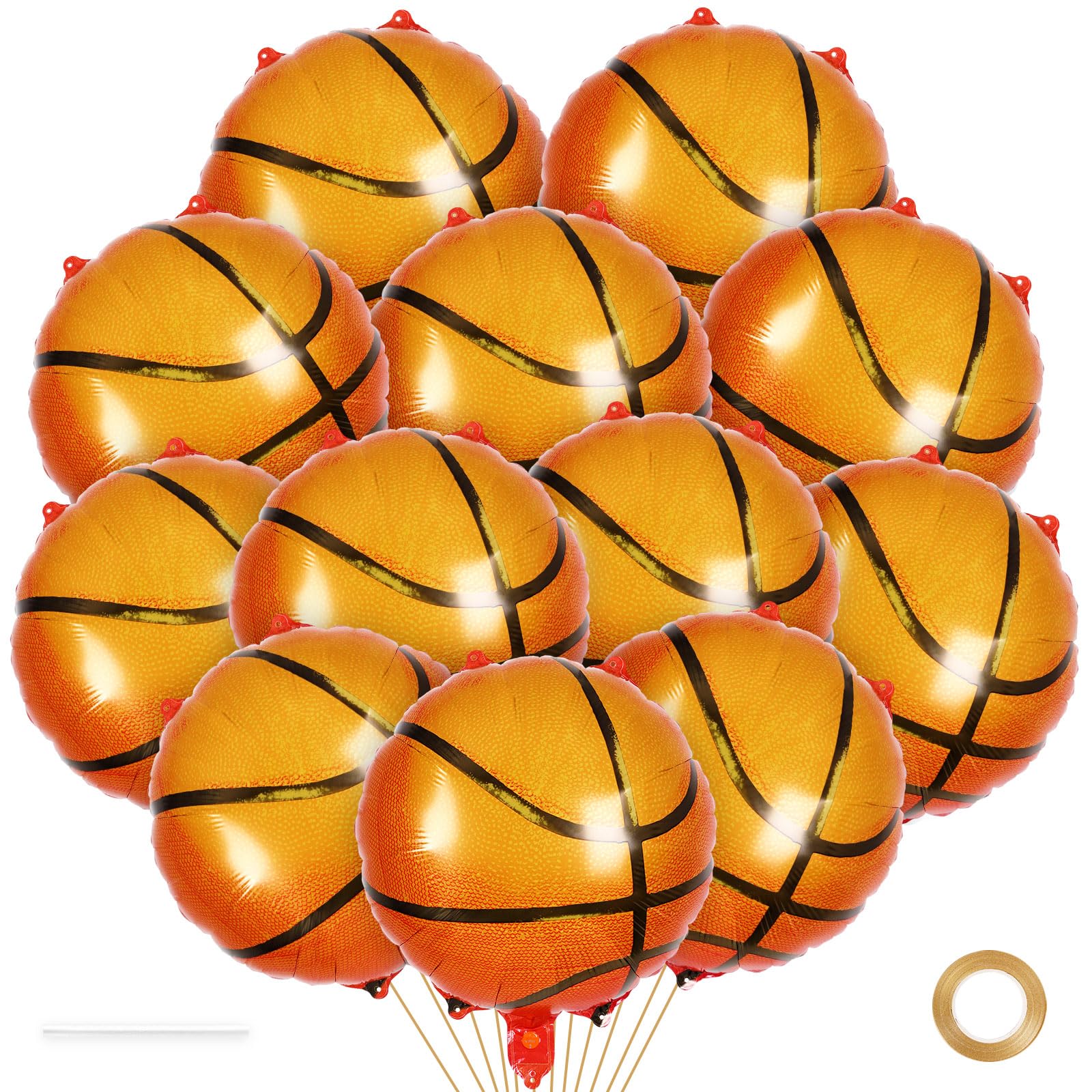 Amazon.com: 12 Pcs Basketball Balloons,18 Inch Basketball Party Foil ...