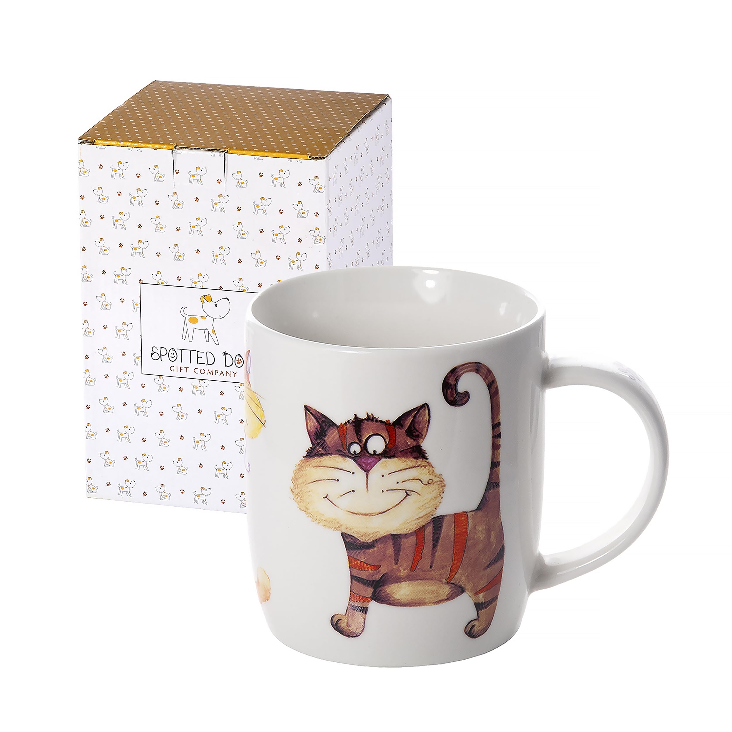 SPOTTED DOG GIFT COMPANY Cat Mug, Ceramic Porcelain China Tea Coffee ...