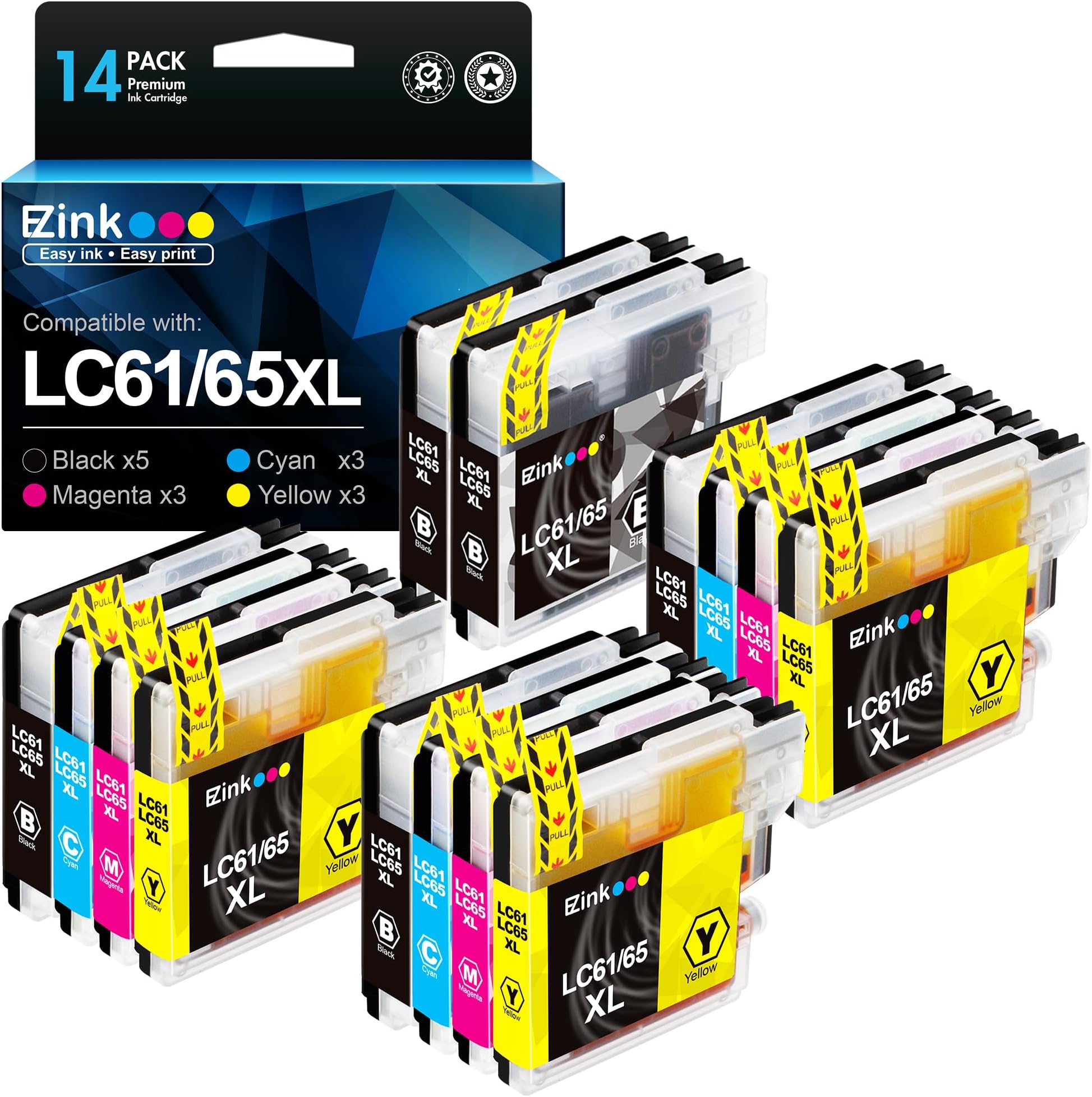 Amazon.com: COLOR PRINT Compatible Ink Cartridge Replacement for Brother LC 61 LC61 LC61XL LC65 ...