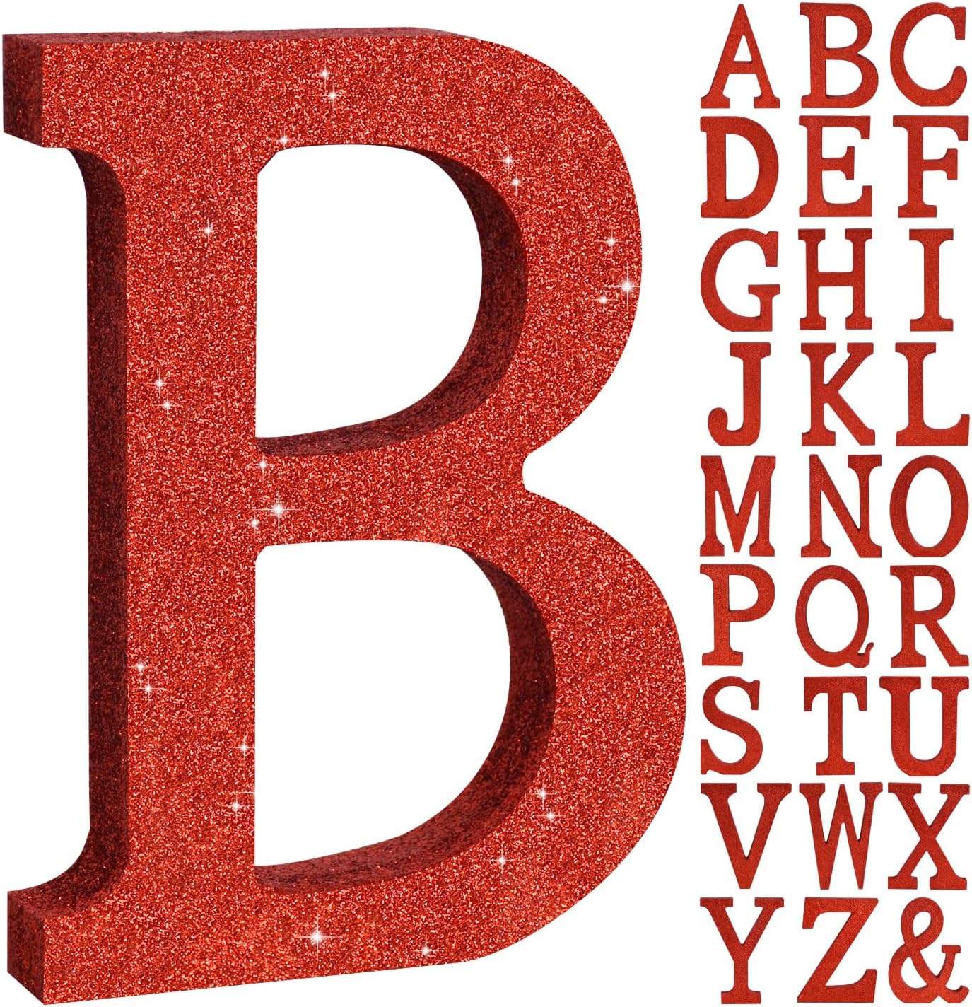 Amazon.com: TONIFUL 8 Inch Red Glitter Letter B Table Centerpiece A-Z ...