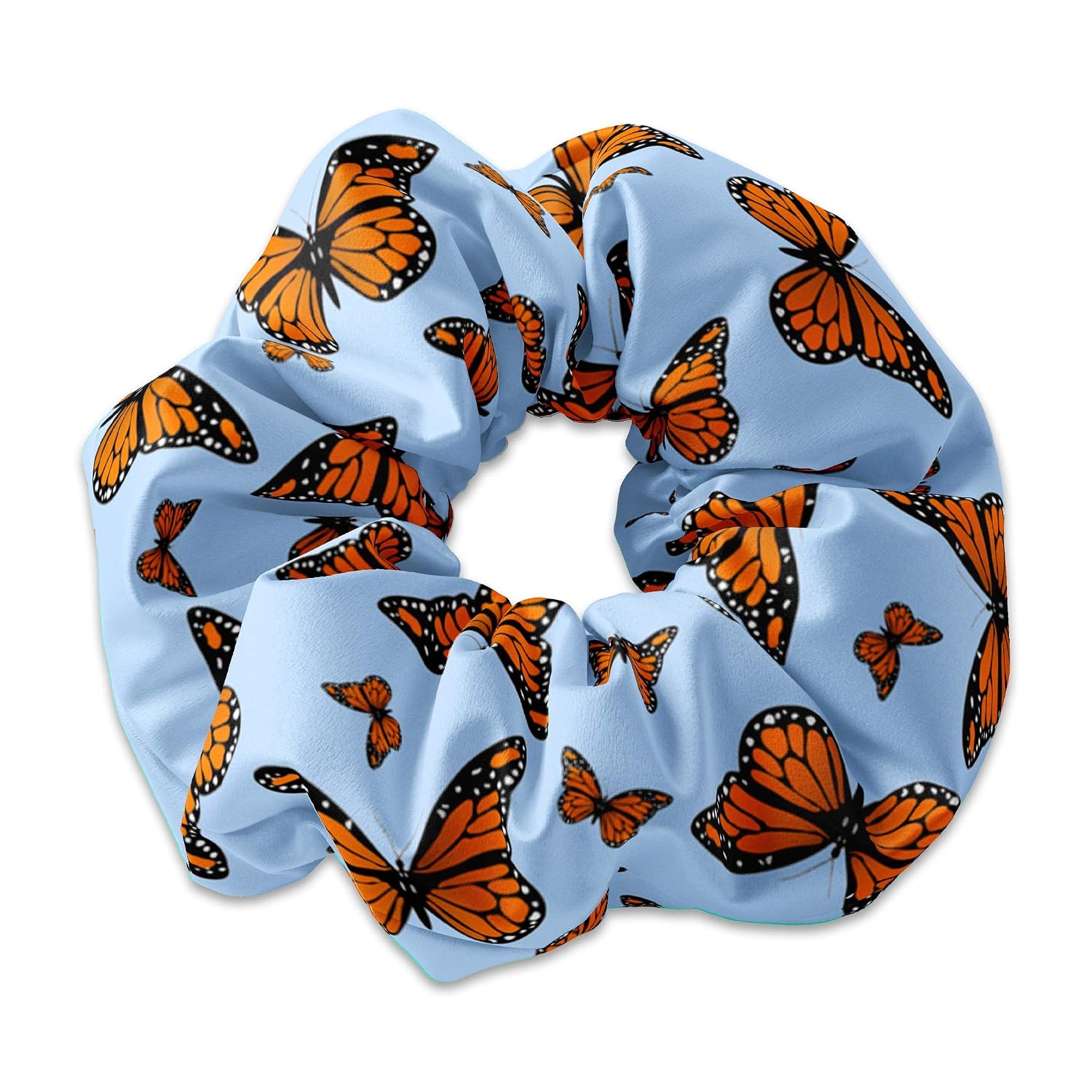 Amazon.com: Cornflower Blue Monarch Butterfly Scrunchie Hair Ties ...