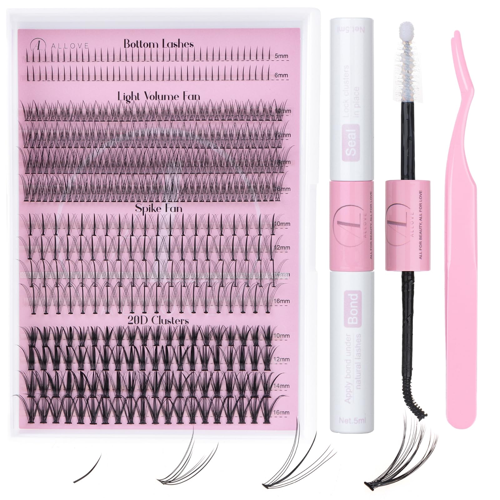 Amazon.com: ALLOVE Wispy Lash Clusters Kit Individual Lashes Multi-type ...