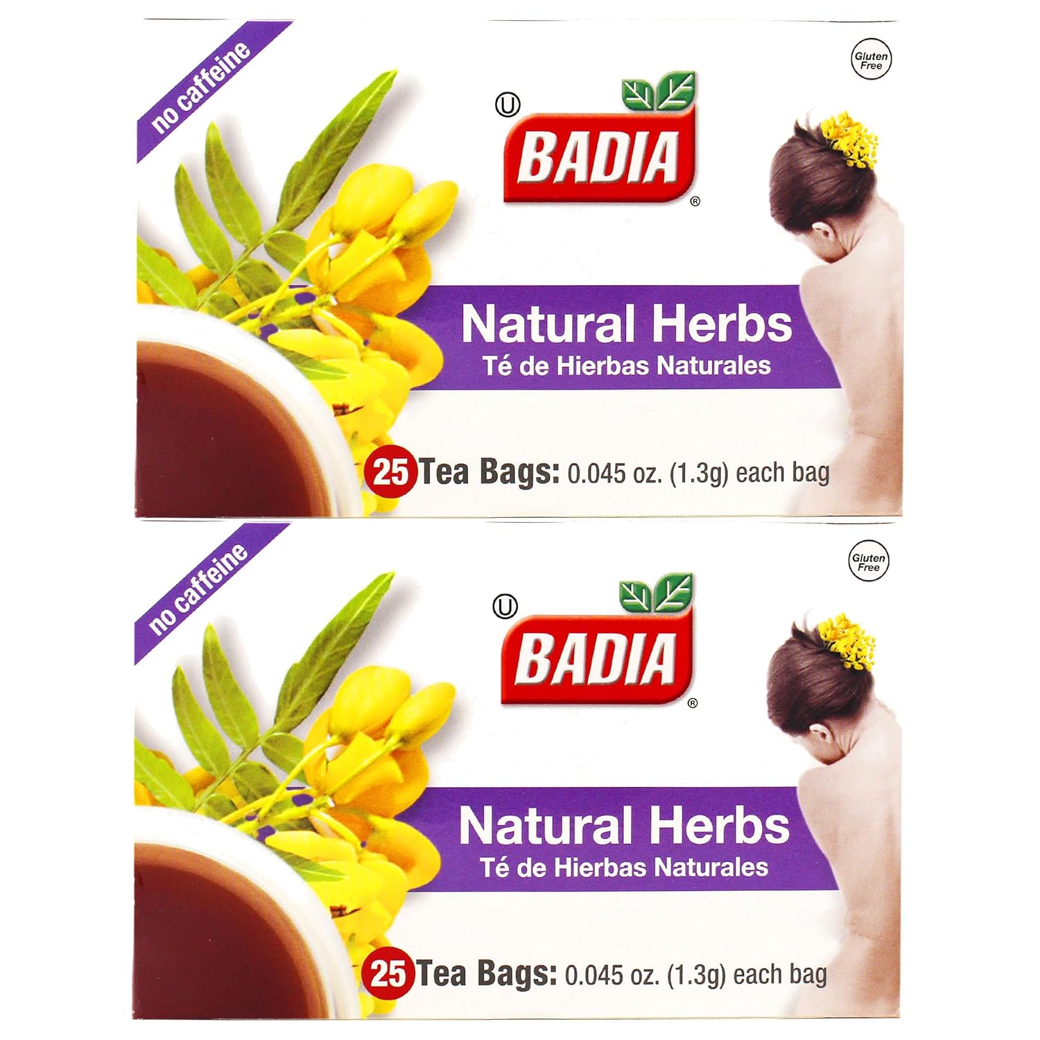 Amazon.com : Badia Natural Herbs Tea Bags, 25 ct - Palatize Pack of 2 ...